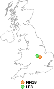 Distance between NN18 and LE3 - postcode-info.co.uk